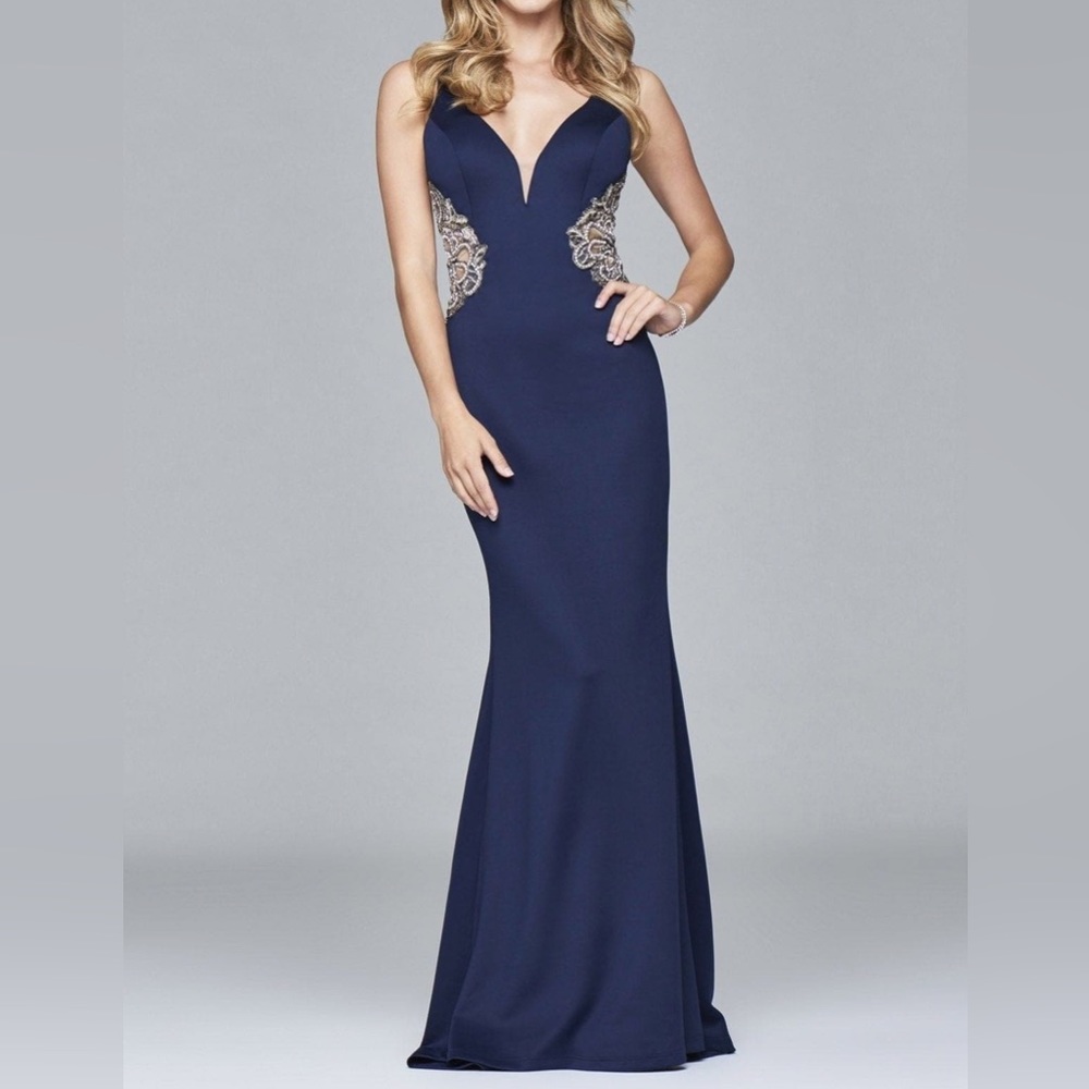 Faviana Glamour Evening Gown Prom Dress Navy - Gem